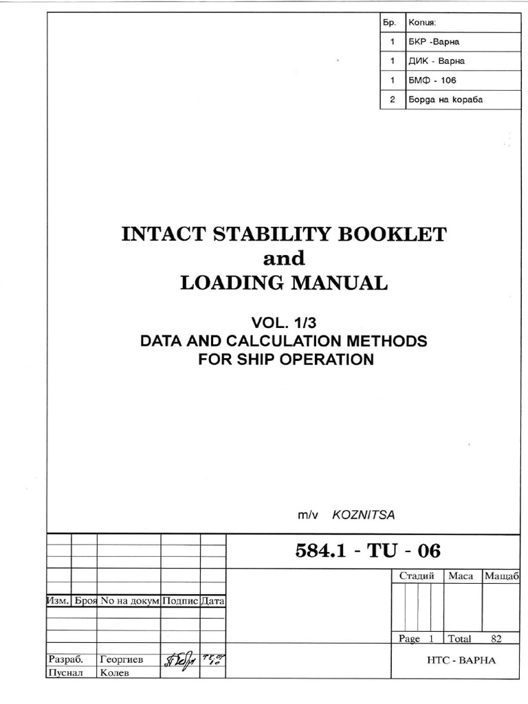 Intact Stability Book Kozniza | PDF | Pound (Mass) | Buoyancy