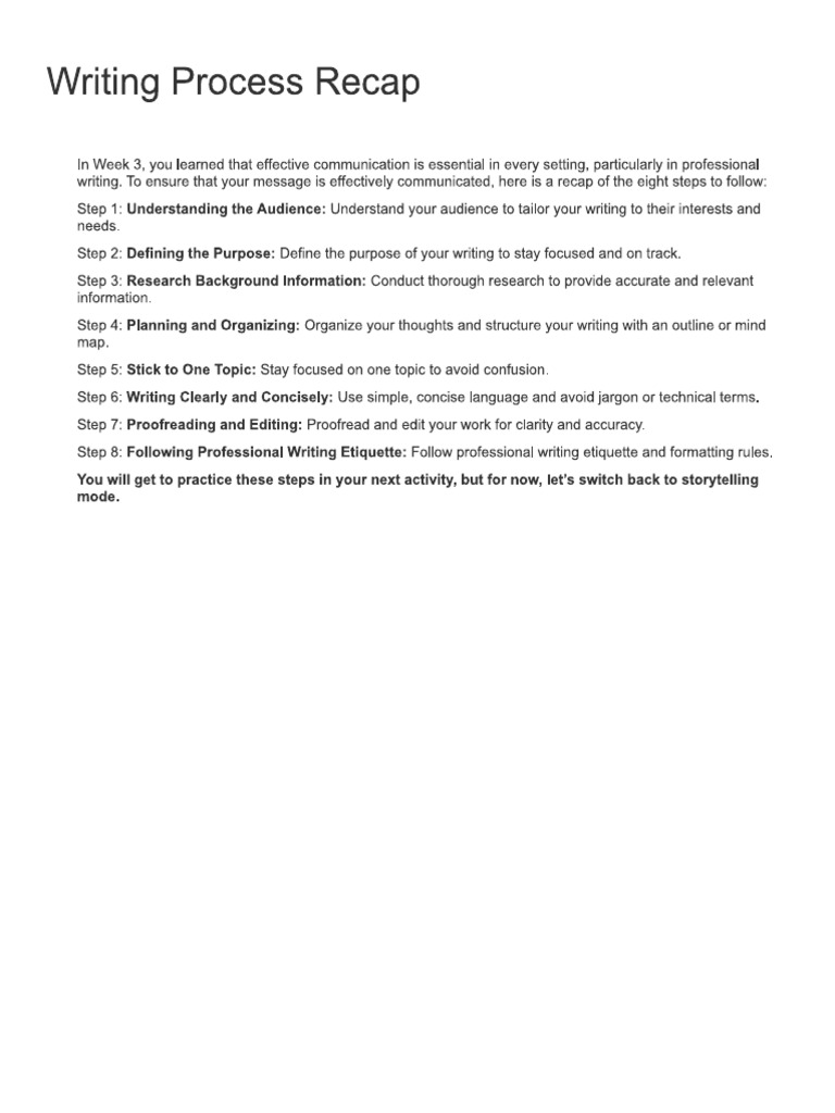 Writing Recap | PDF