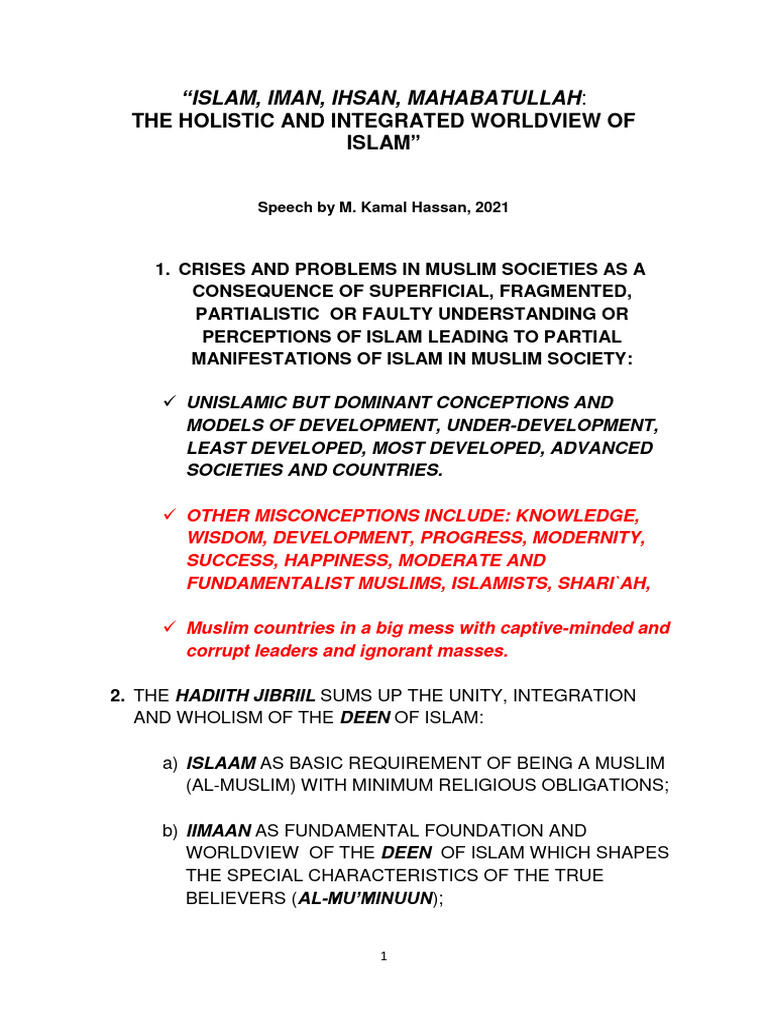 Islam Iman Ihsan Mahabatullah | PDF | God In Islam | Prophets And ...