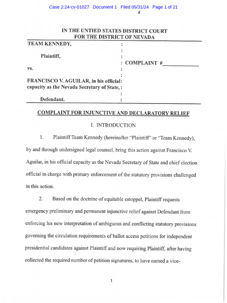RFK Jr. Lawsuit | PDF