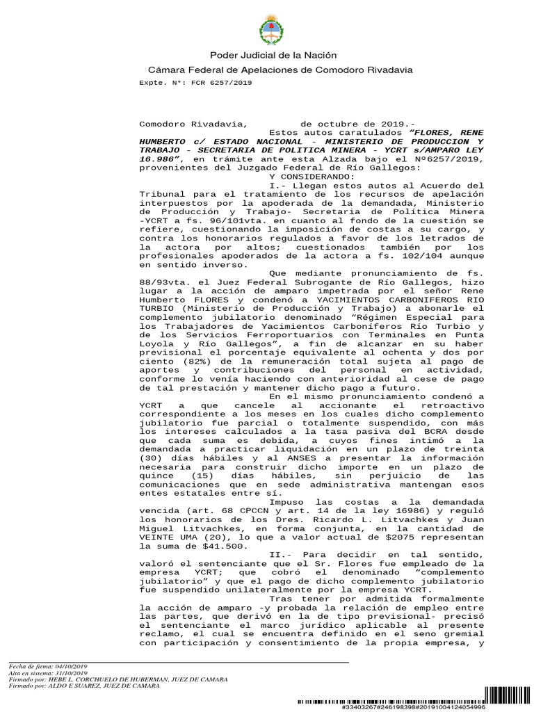 Fallo | PDF | Jubilación | Sentencia (ley)