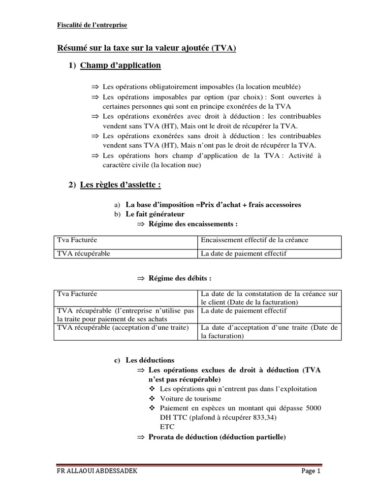 TVA : Règles et Régularisations 2023 | PDF | Taxe sur la valeur ajoutée ...