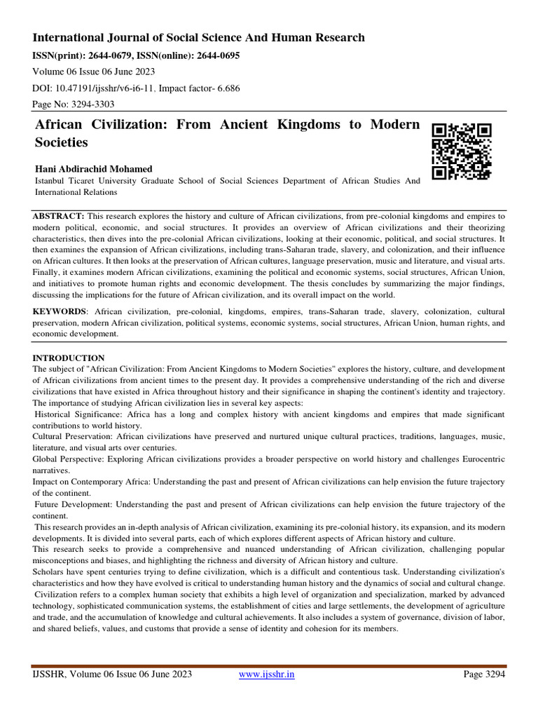 African Civilization From Ancient Kingdoms To Mode | PDF | Africa ...