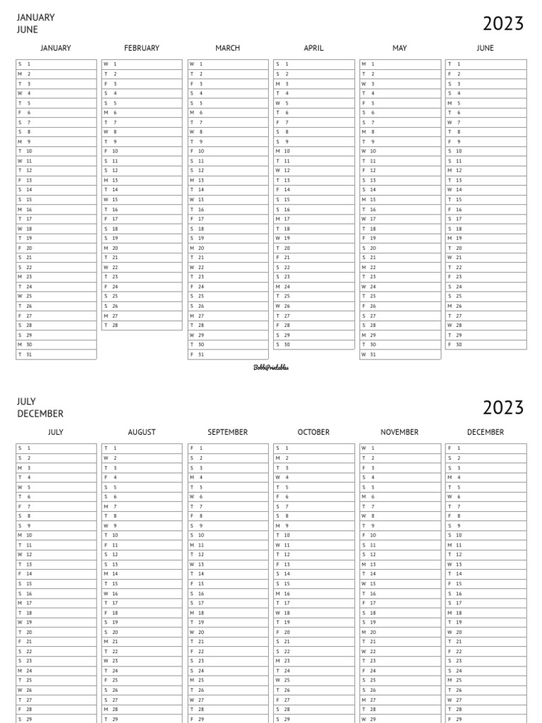2023 Year Planner 2 Pages Landscape | PDF