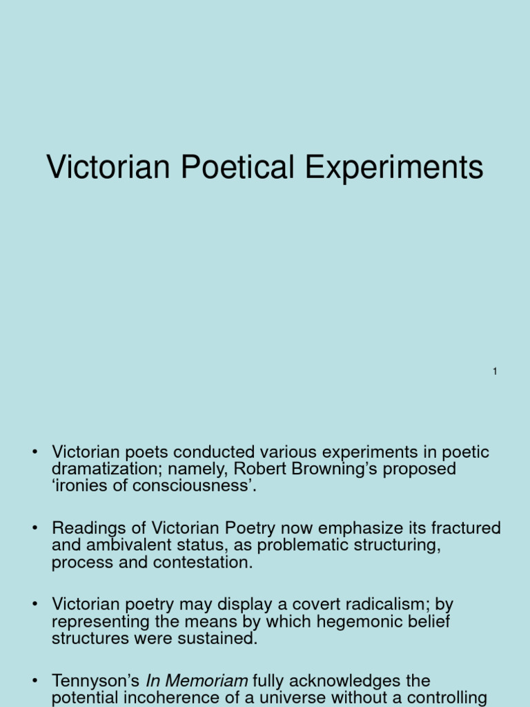 9 Victorian Poetical Experiments | PDF | Poetry | Mind