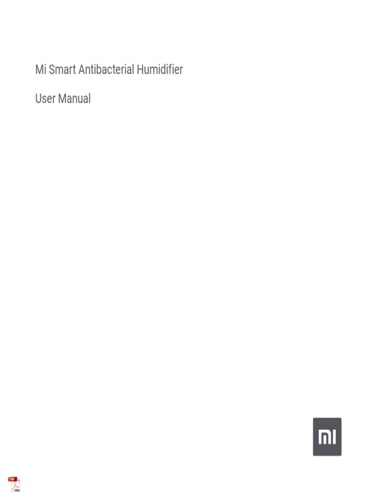 Xiaomi Smart Antibacterial Humidifier Manual | PDF | Water | Humidity