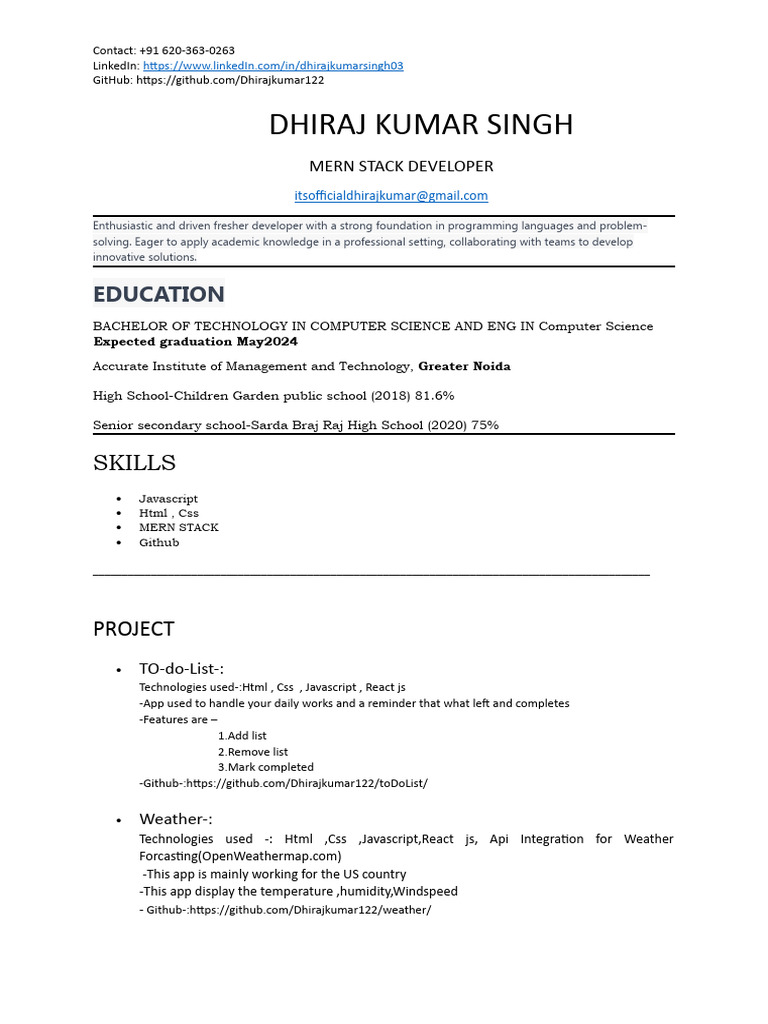 Dhiraj Kumar Singh | PDF | Computers | Technology & Engineering