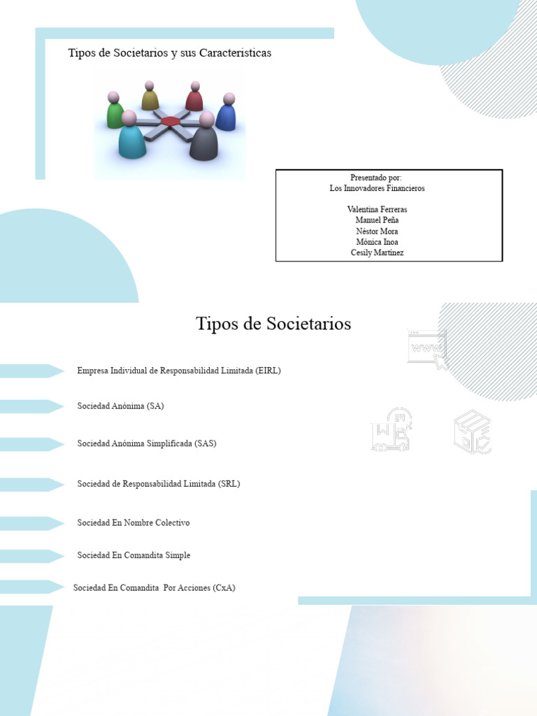 Tipos de Societarios y Sus Caracteristicas | PDF | Negocios económicos | Business
