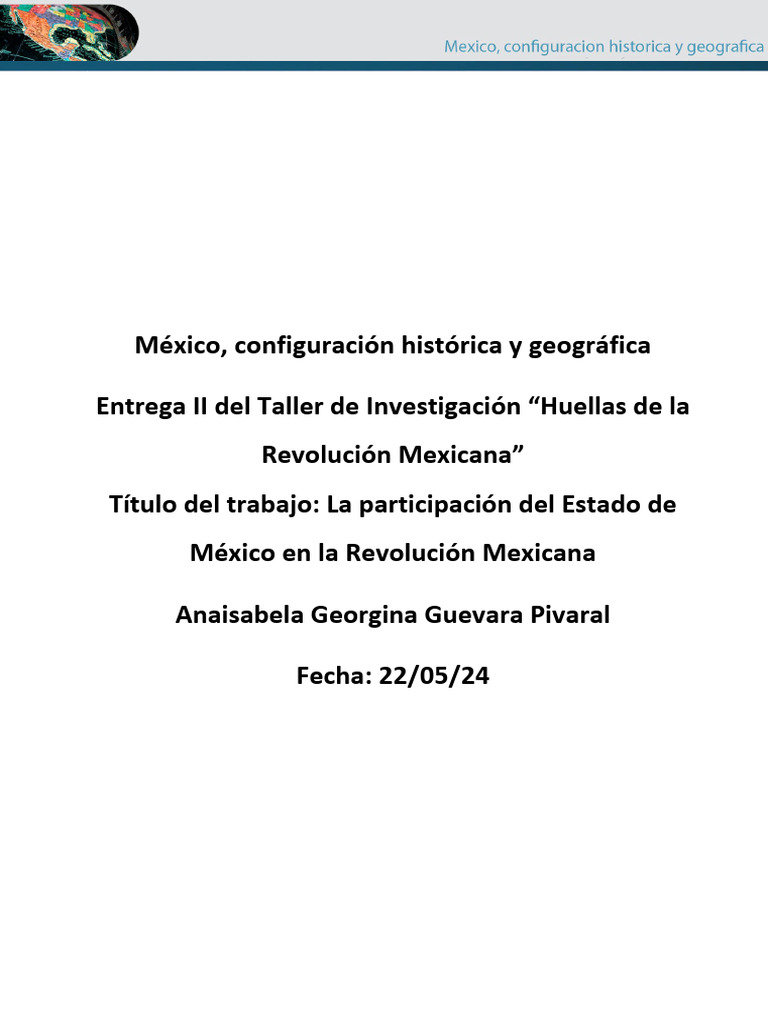 Taller II de Investigación "Huellas de La Revolución Mexicana" | PDF ...