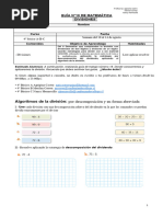 Guía de Divisiones para Cuarto Básico | PDF | División (Matemáticas ...