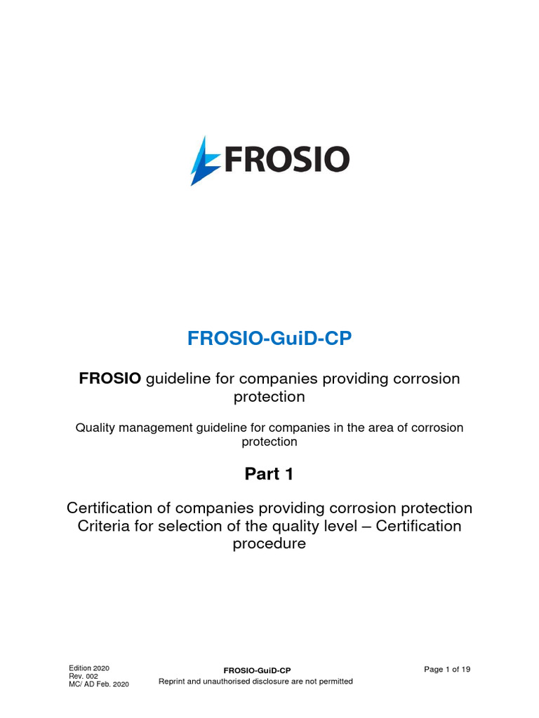 FROSIO-GuiD-CP EN-Part 1 Rev02 | PDF | Iso 9000 | Audit