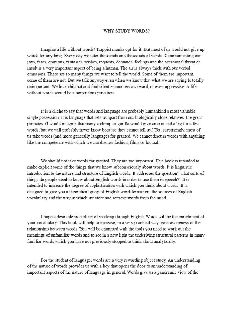 why study words | PDF | English Language | Word