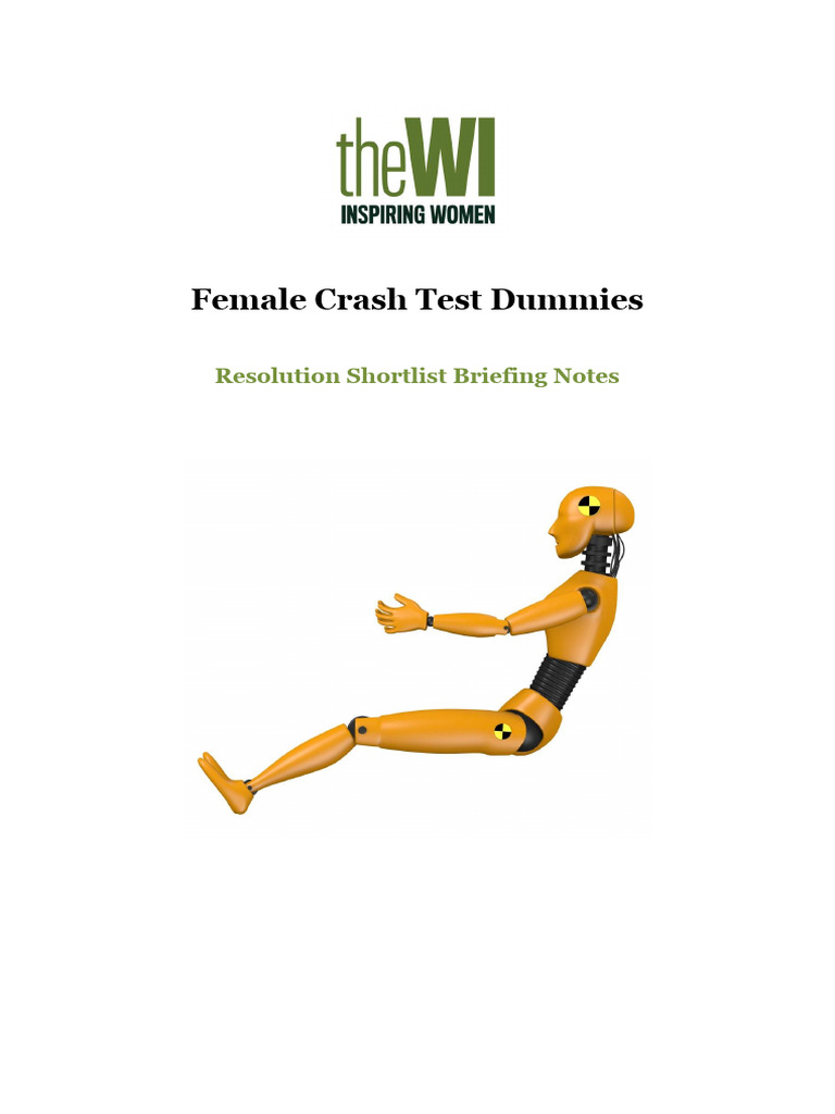 Female Crash Test Dummies Advocacy | PDF | Traffic Collision | Safety