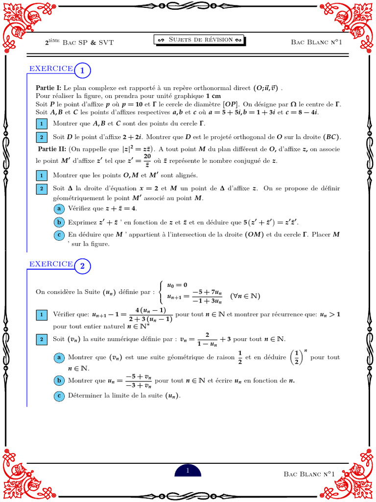 10 Bacs Blancs Maths 2BAC SP SVT Expo | PDF | Fonction (Mathématiques ...