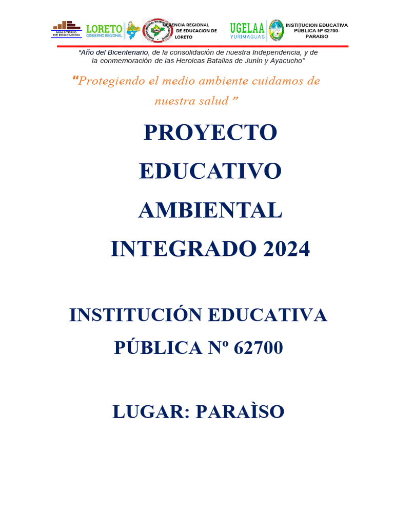 Proyecto Educativo Ambiental 2024 | PDF | Sustentabilidad | Educación ...