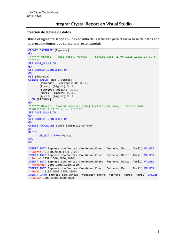 Integrar Crystal Report en Visual Studio | PDF | Ventana (informática) | Active X Data Objects