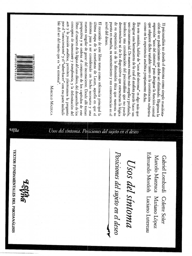 Usos Del Síntoma. Posiciones Del Sujeto en El Deseo | PDF