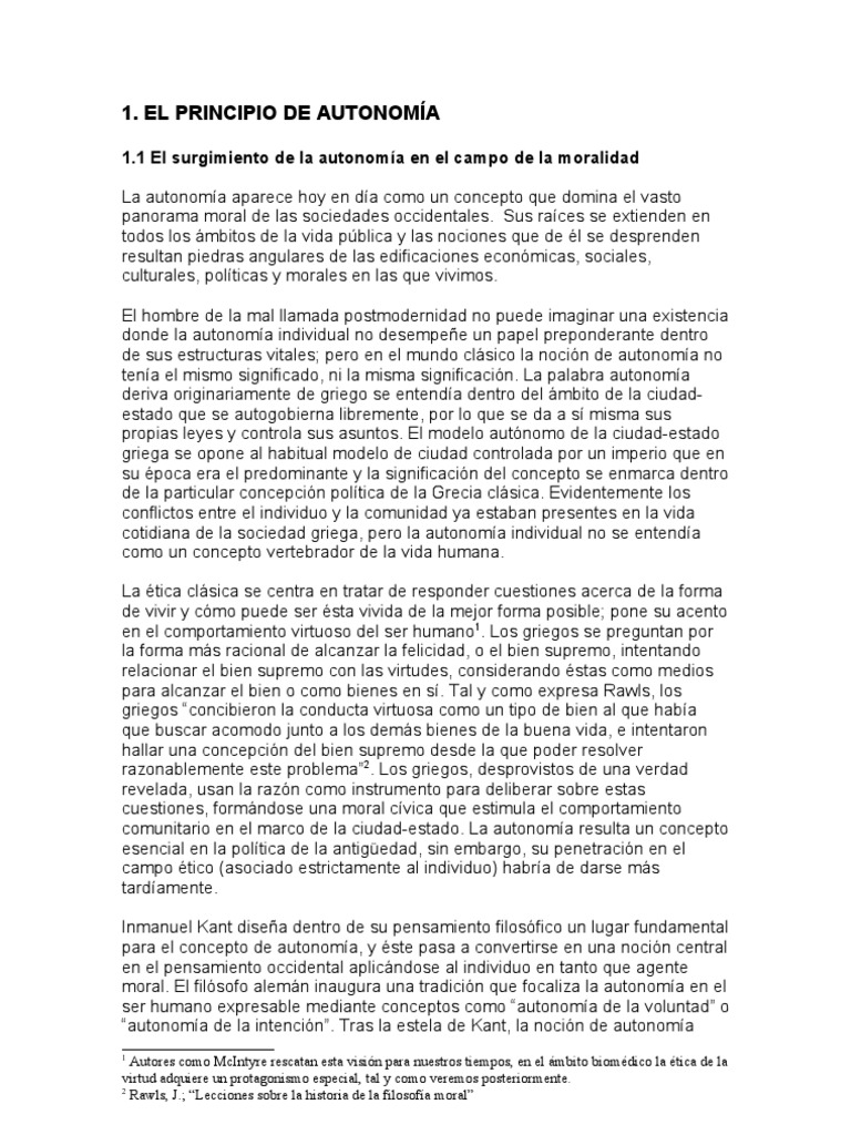 Principio de Autonomía en Bioética | Moralidad | Immanuel Kant