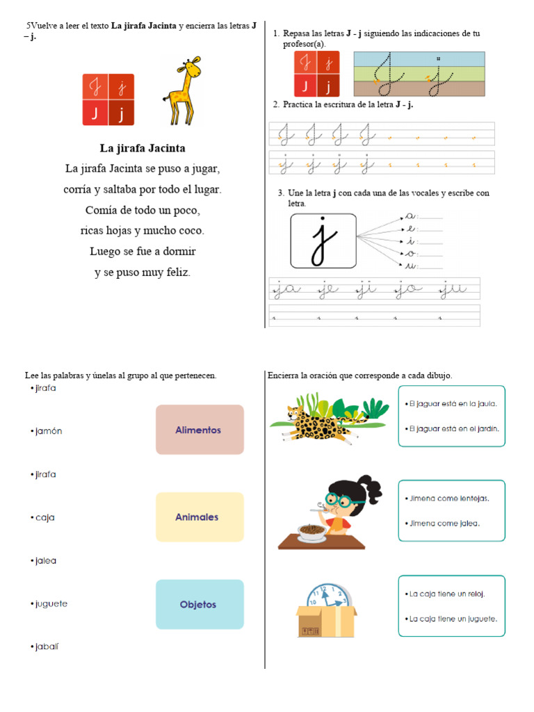 18 Actividales Letra J | PDF
