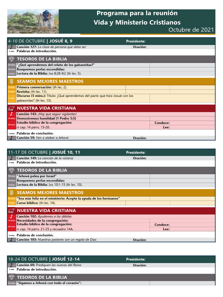 Programa de Estudio Bíblico de Octubre | PDF | Biblia | Teología