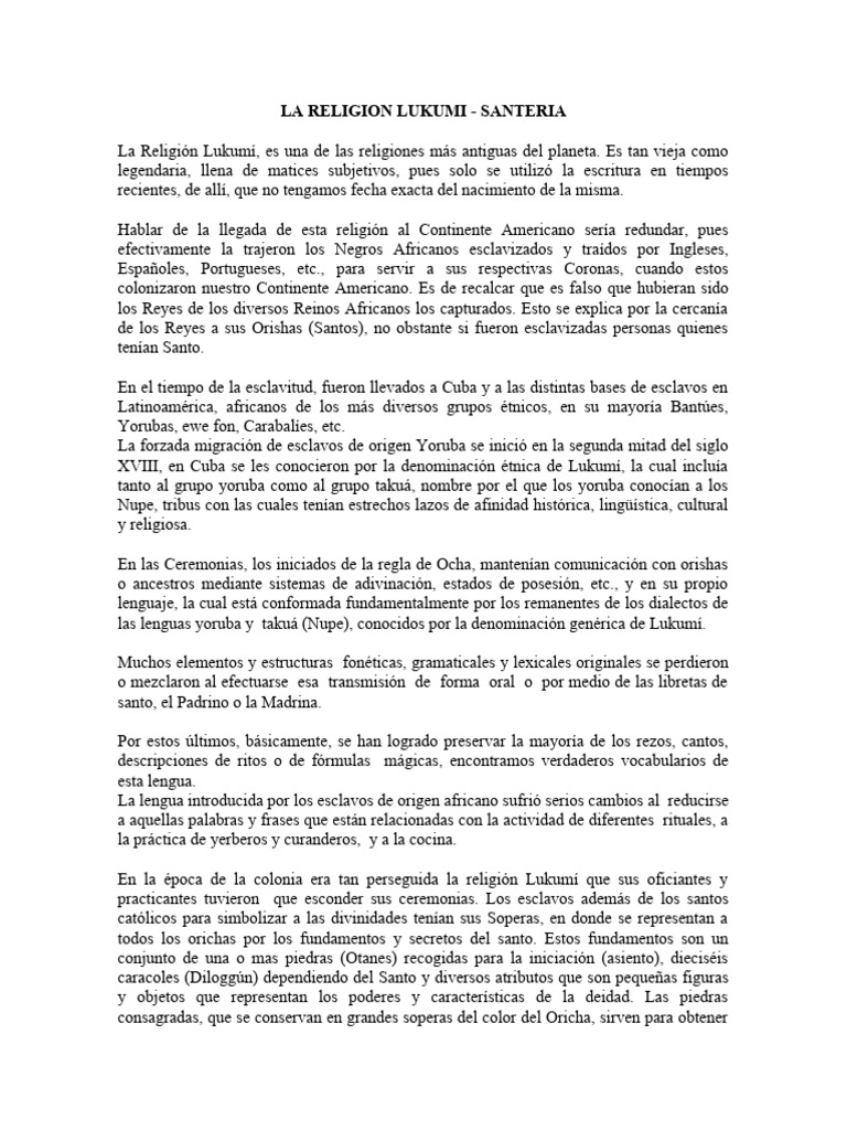 La Religion Lukumi | PDF