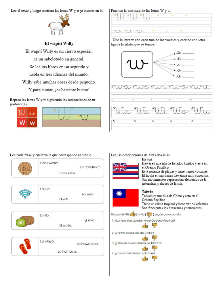 Actividades con la letra W | PDF | Lingüística