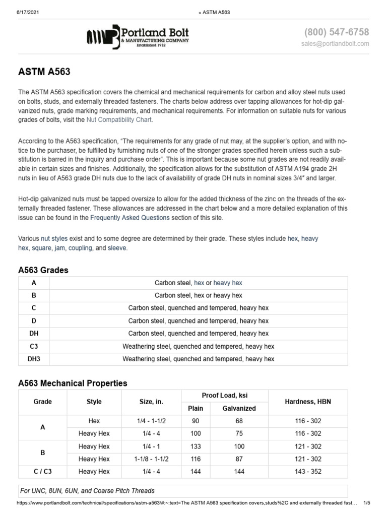 Astm A563 | Download Free PDF | Nut (Hardware) | Steel