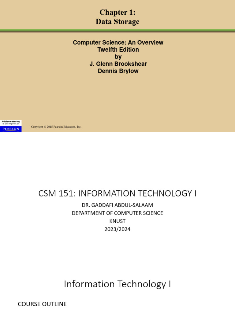 CSM 151 - Lec1 - 2024 | PDF | Byte | Computer Data Storage