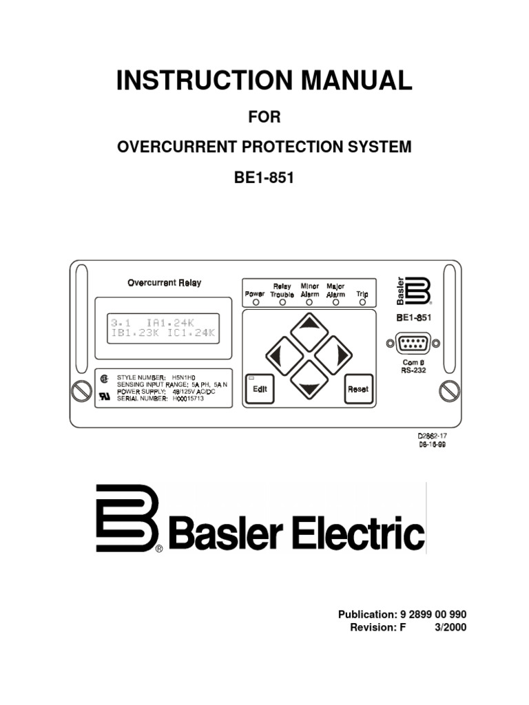 BE1 851 IMPackage | PDF | Relay | User Interface