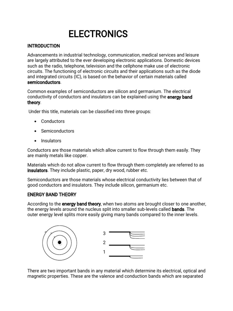 s4 Electronics Notes Physics | PDF | Semiconductors