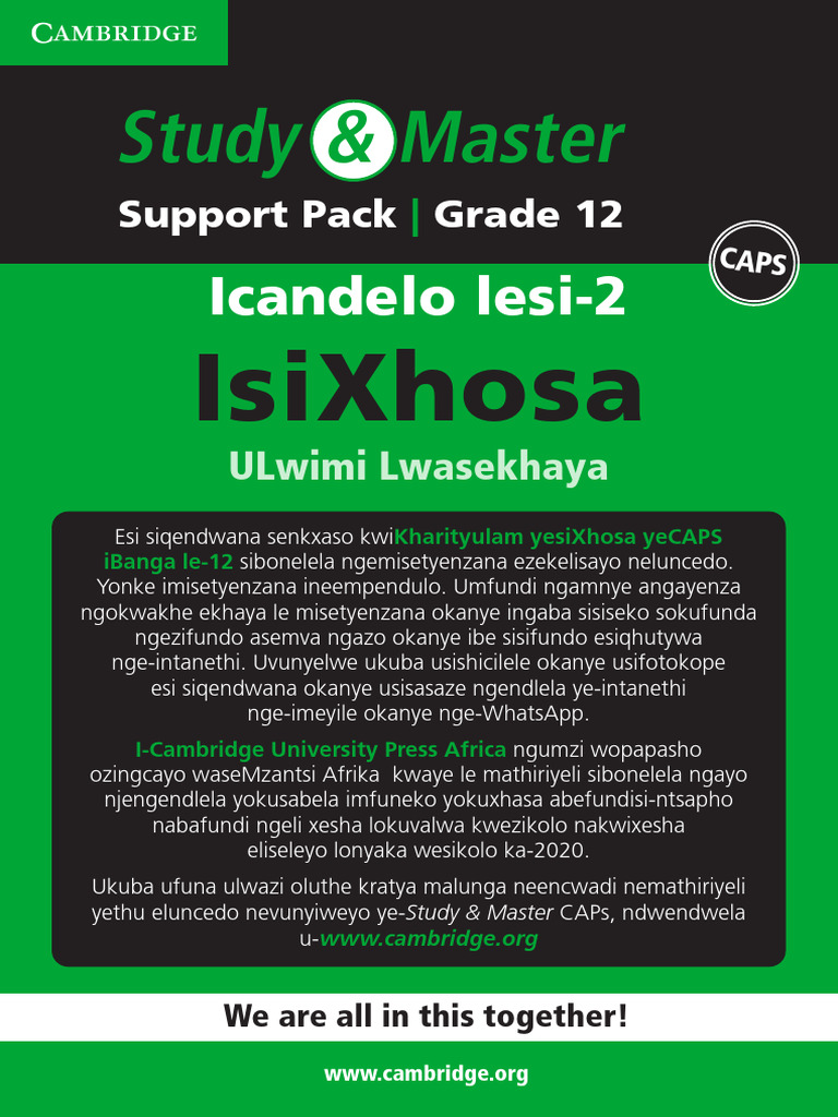 Study Master Gr12 IsiXhosa Icandelo Lesi 2 | PDF | Bantu
