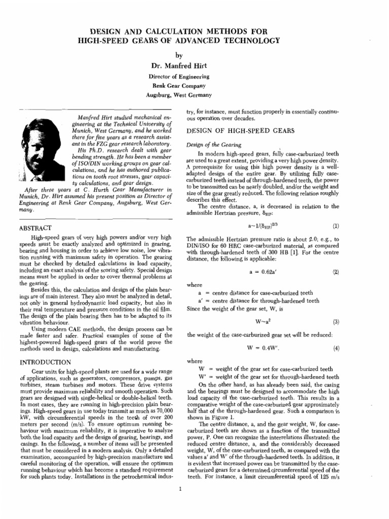 Design & Calc. for HS Gears | PDF