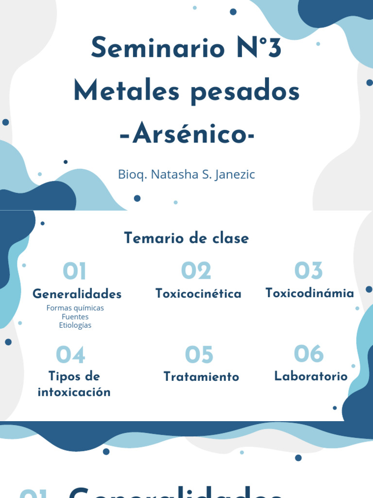Seminario N°3 Arsénico NSJ | PDF | Arsénico | Química