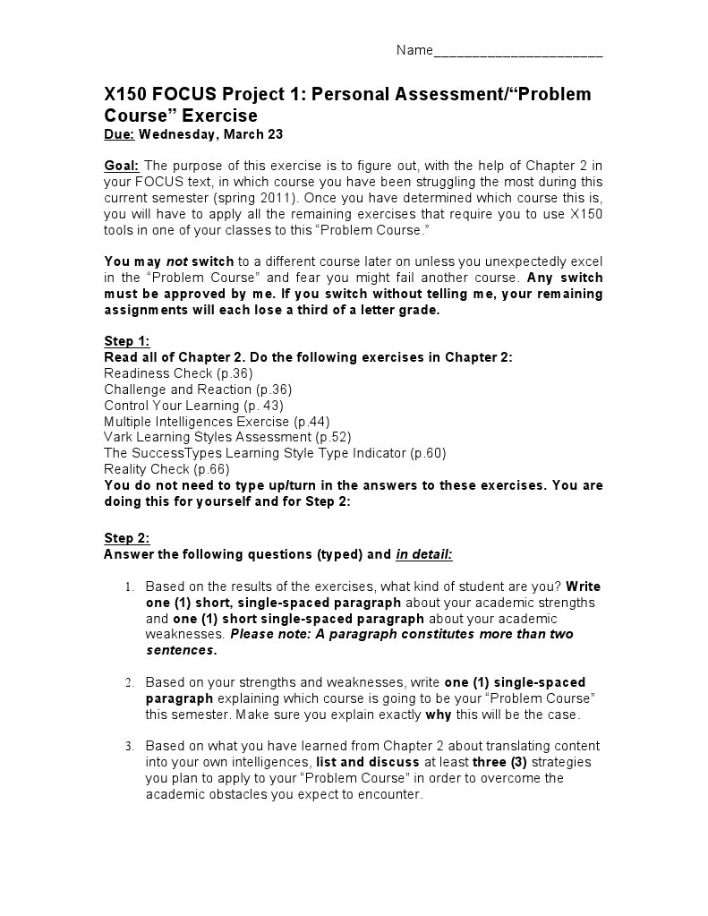 FOCUS Project 1 | PDF