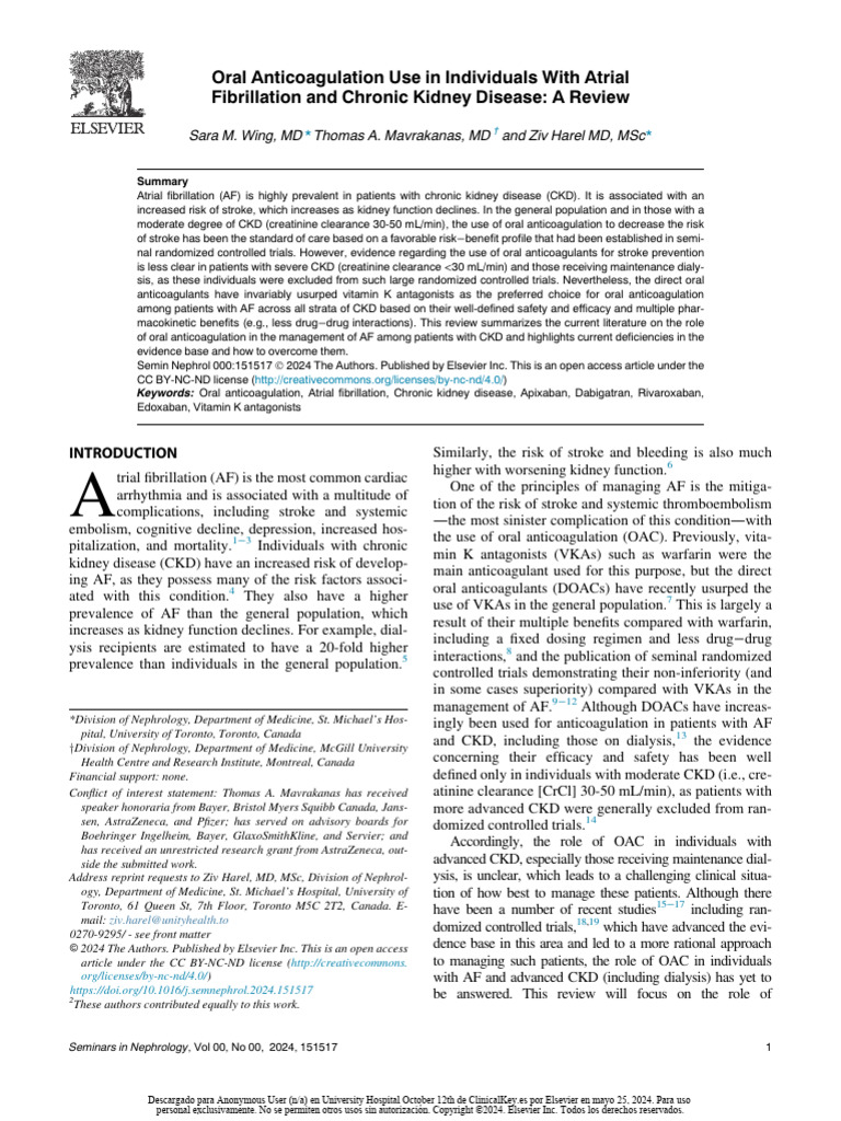 Oral Anticoagulation Use in Individuals With Atrial Fibrillation and ...