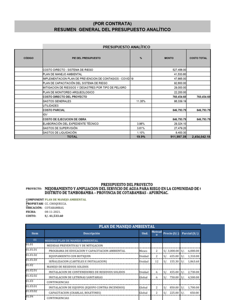 PRESUPUESTO ANALITICO | Descargar gratis PDF | Presupuesto