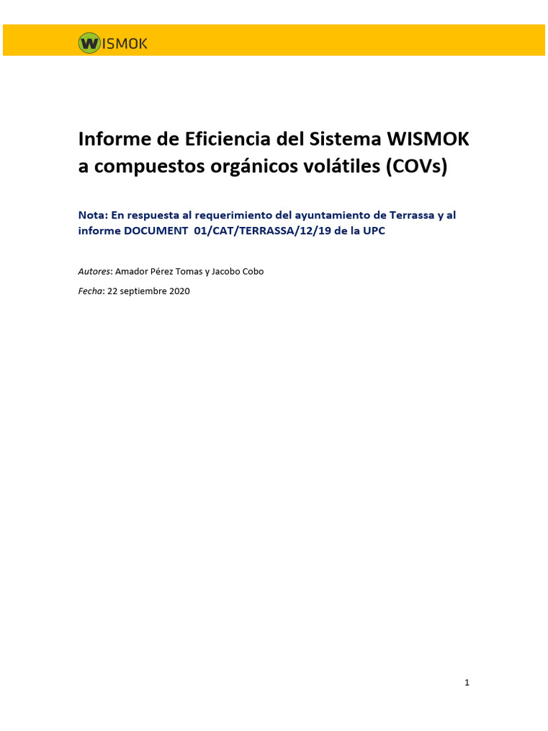 Informe Wismok Covs 20200922 Pdf Ester Ácido Carboxílico