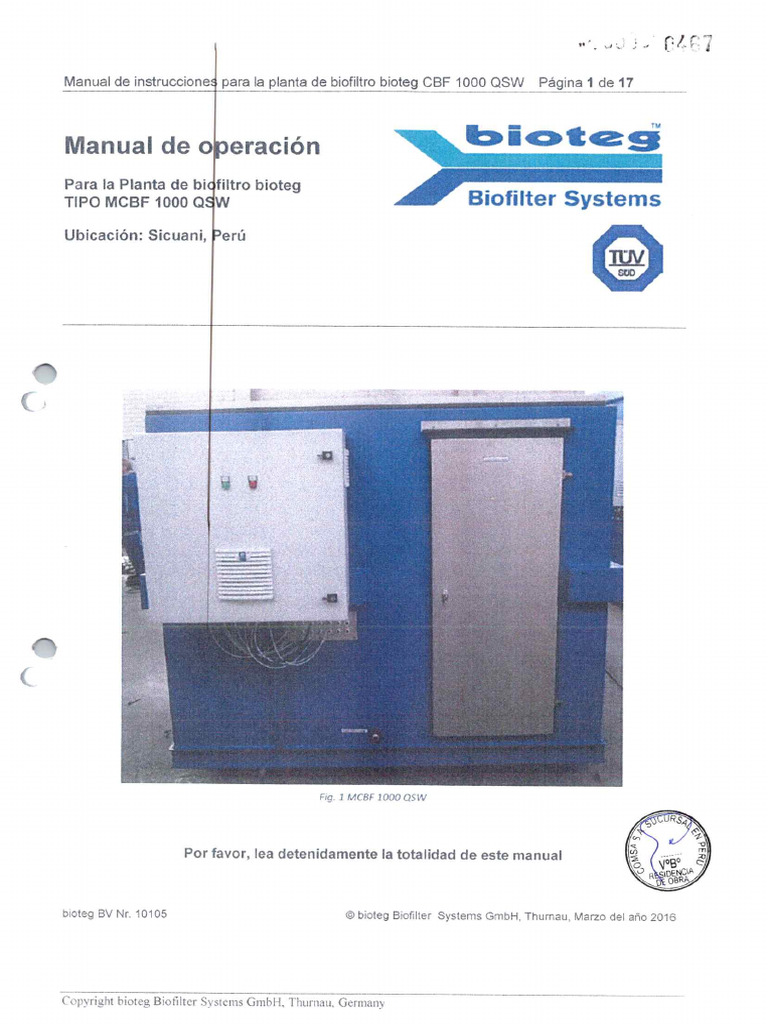 Manual de Equipos de La PTAR | PDF