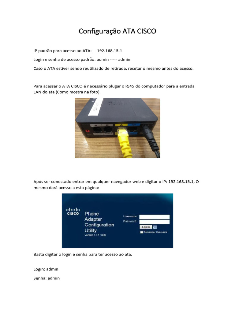Configuração ATA CISCO | PDF
