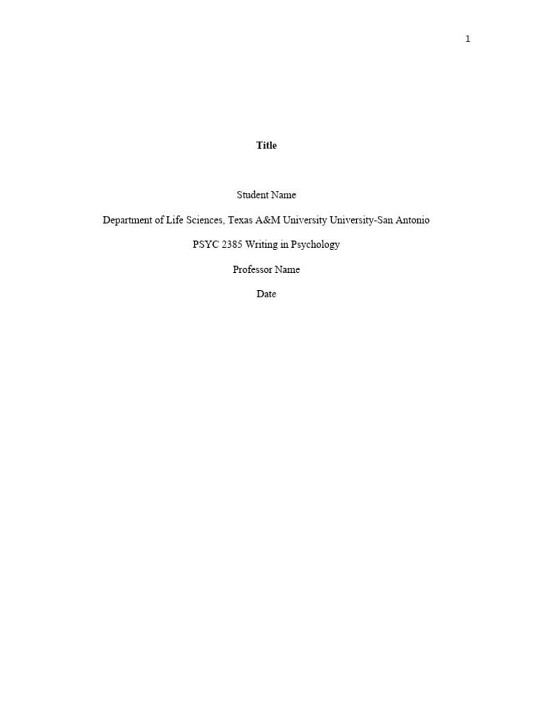 APA Style Literature Review Template With Notes | PDF