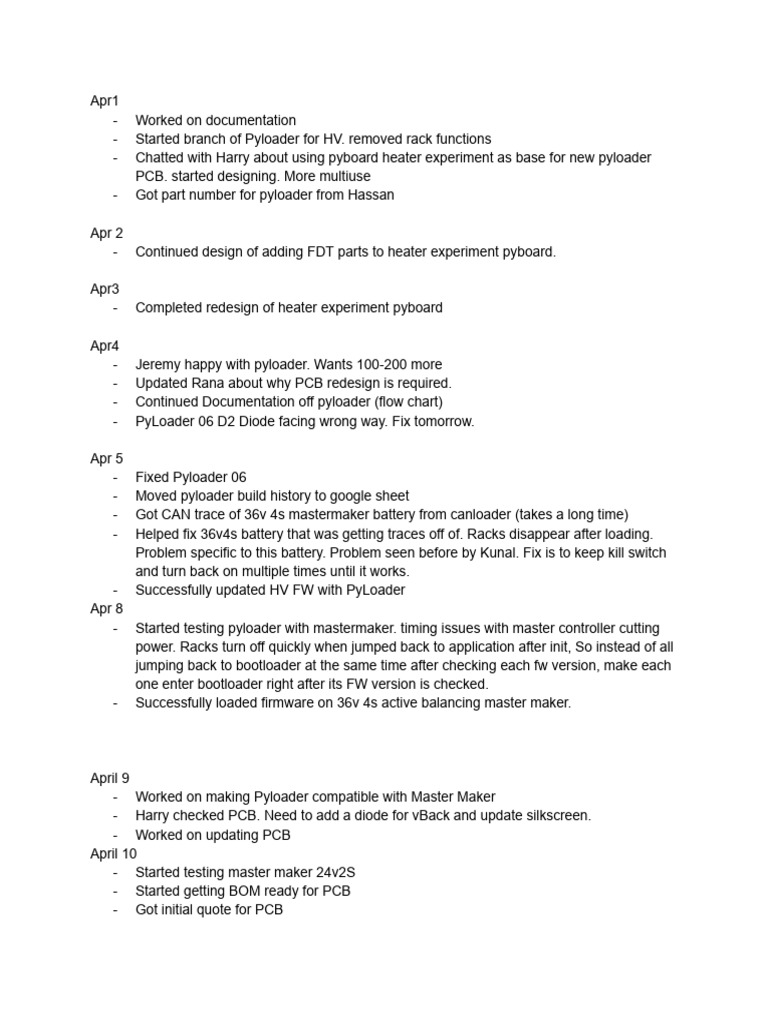 April Work Notes | PDF | Printed Circuit Board | Computer Science