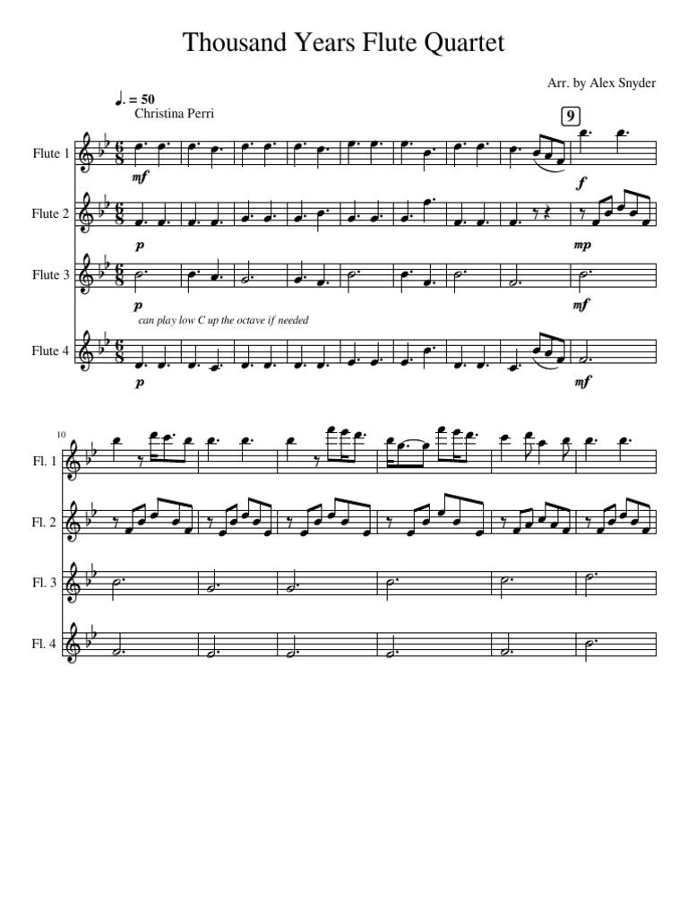 Thousand Years 4 Flutes | PDF