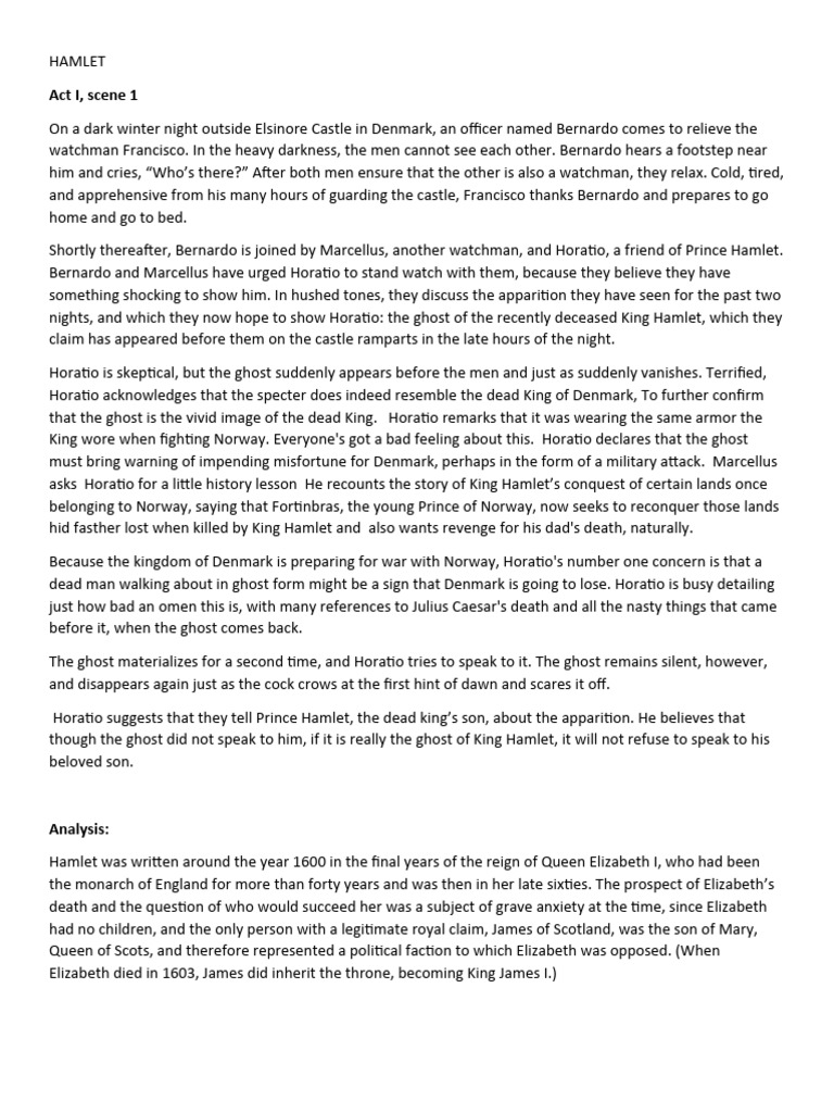 HAMLET Act 1 | PDF | Hamlet | Ghosts