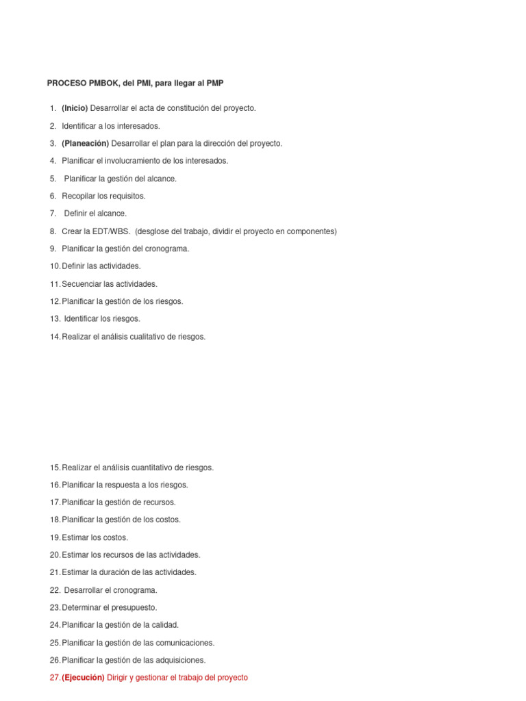 PROCESO PMBOK | PDF