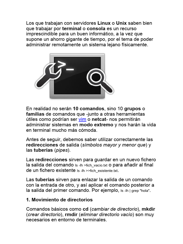 10 Comandos Esenciales para Linux | PDF | Archivo de computadora ...