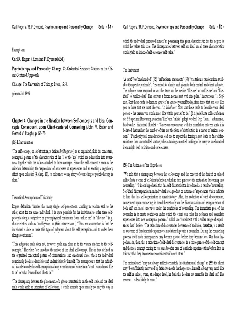 Rogers Personality | PDF | Psychotherapy | Self Concept