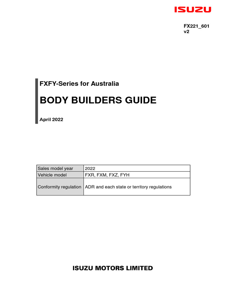 Body Builders Guide MY22 FY Series IAL BBG Apr2022 | PDF | Screw | Welding