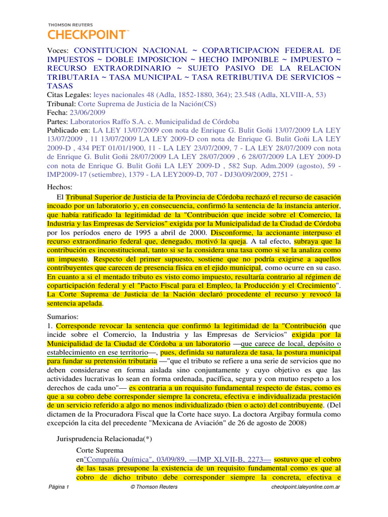 Impuesto Municipal: Fallo a Favor de Raffo | PDF | Caso de ley | Impuestos