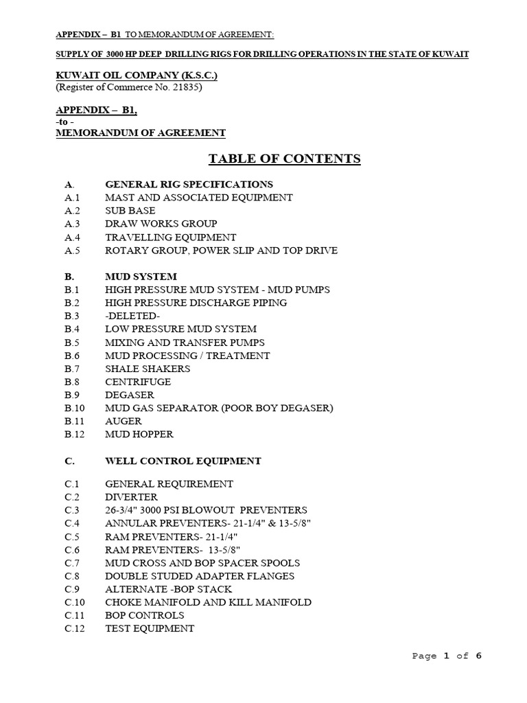 2、RIG SPECIFICATIONS | PDF