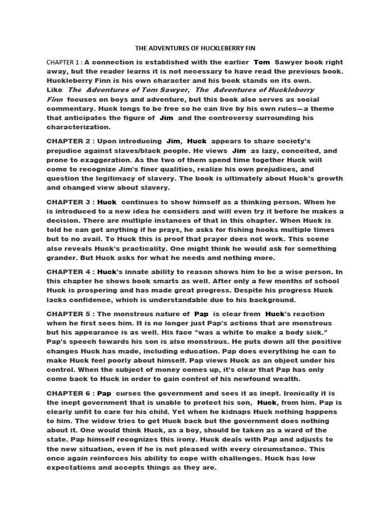 CHAPTERS Adventures of Huckleberry Finn | PDF | Huckleberry Finn